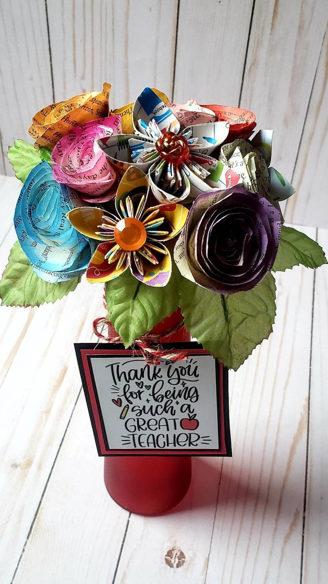 Teacher Appreciation Gift,teacher Flowers,end of School Gift,librarian ...