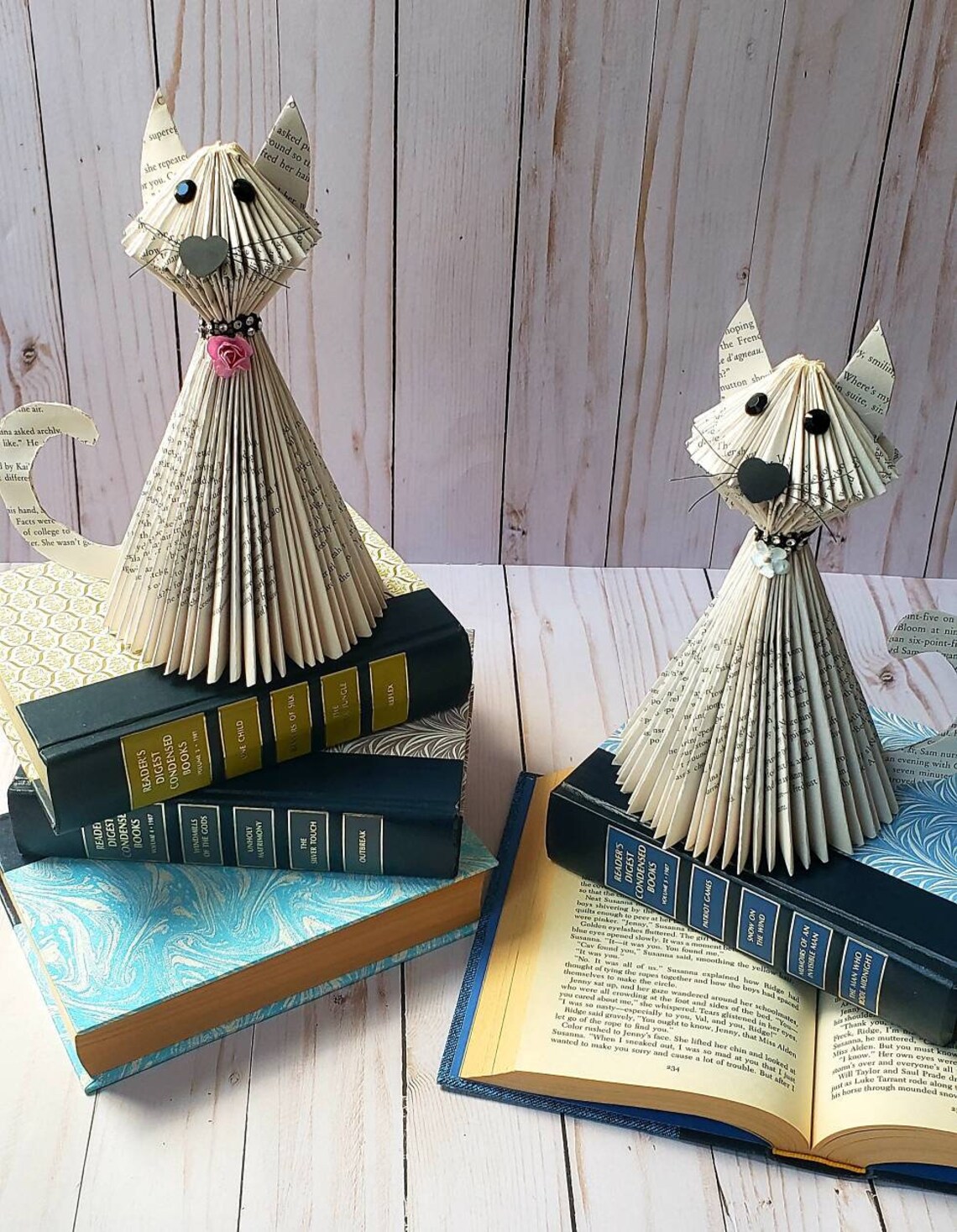 Book Cat Repurposed Book Art Cat Lover Gift New Cat - Etsy