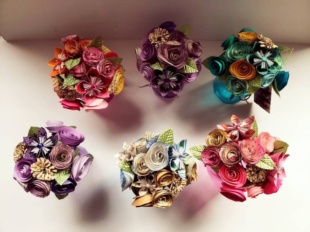 Book page paper flowers summer spring mother's day | Etsy