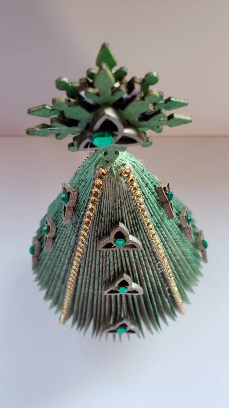 Repurposed Book Christmas Tree - Custom Color, Book Tree, Christmas ...