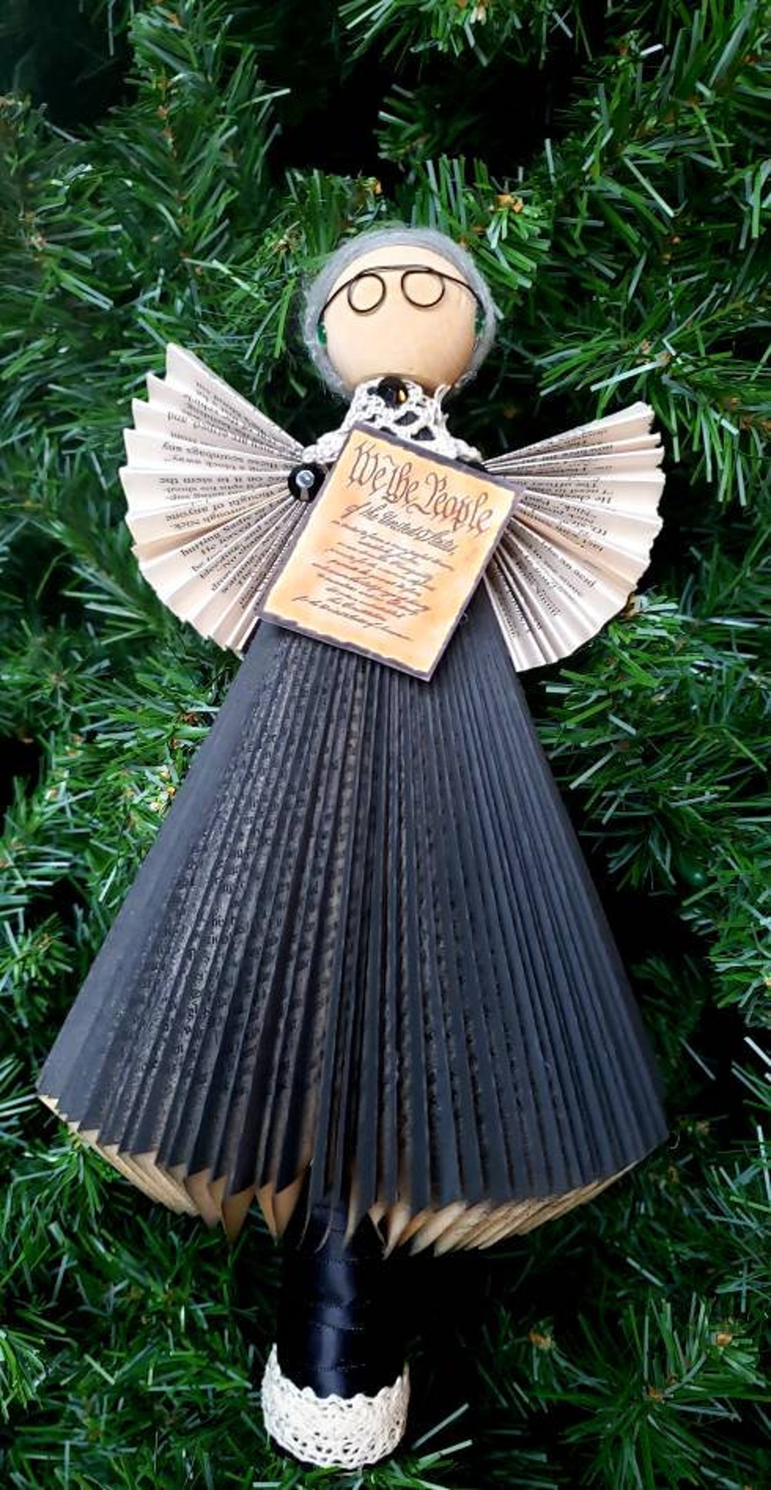 RBG Angel Tree Topper RBG Doll Memorial Supreme Court Book | Etsy
