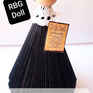 RBG Angel Tree Topper, RBG Doll, Memorial, Supreme Court, Book Angel ...