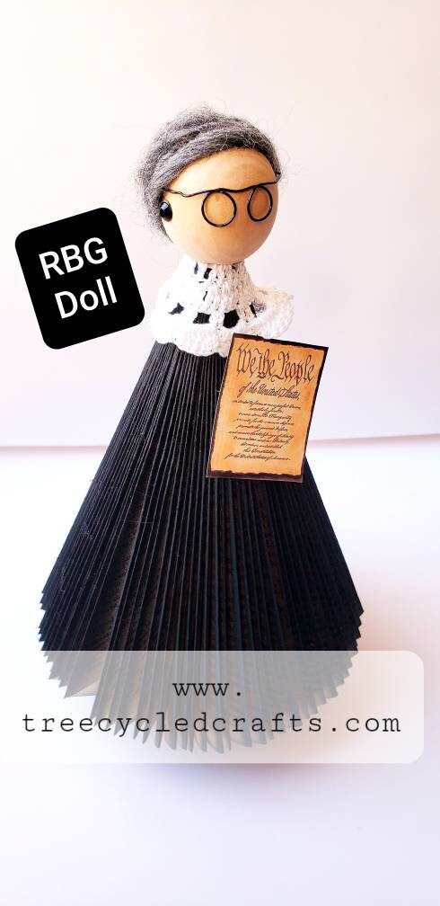 RBG Angel Tree Topper RBG Doll Memorial Supreme Court Book | Etsy