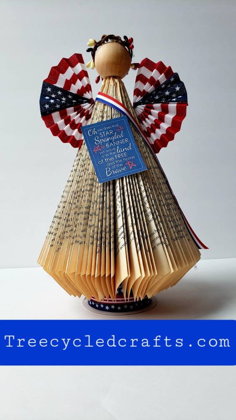 Liberty Angel Repurposed Book Angel Angel of Freedom 4th of | Etsy