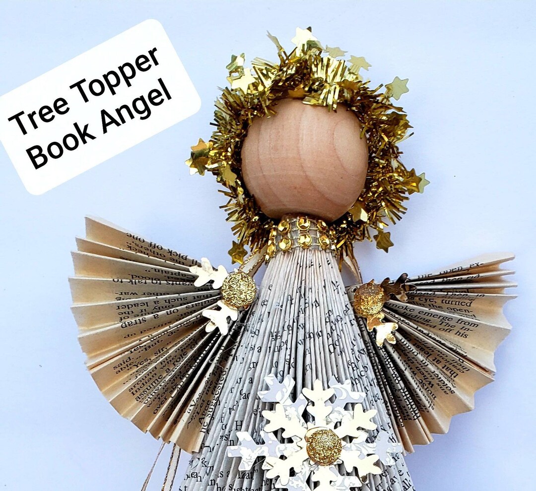 Christmas Angel Tree Topper, Christmas Tree Angel Topper, Book Lover ...