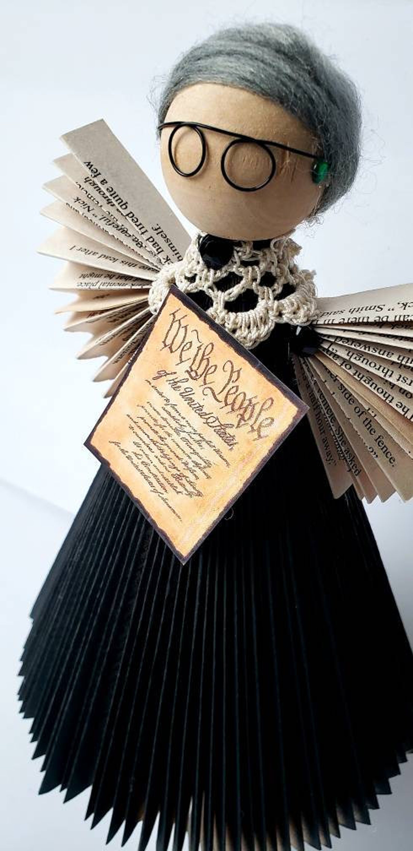 RBG Angel Tree Topper RBG Doll Memorial Supreme Court Book | Etsy