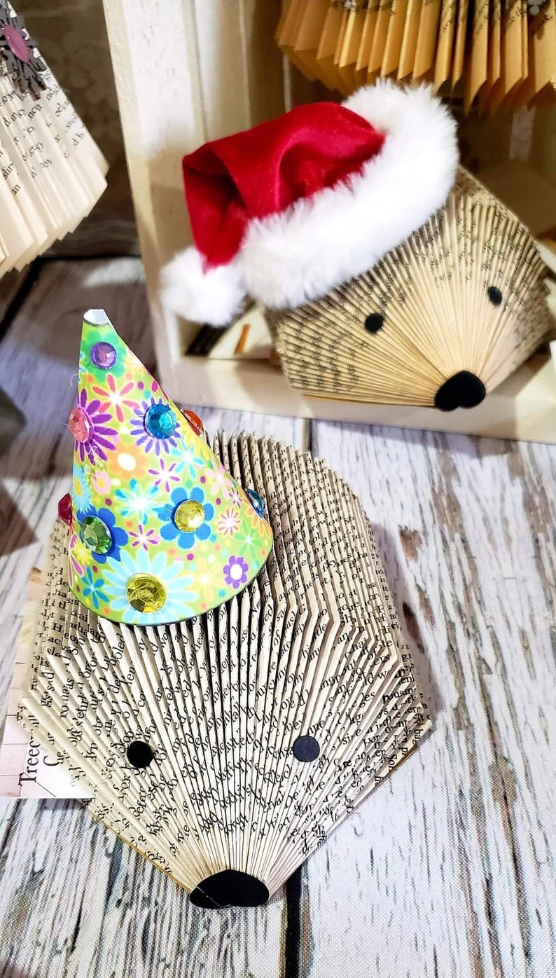 Birthday Hedgehog, Repurposed Book Hedgehog, Birthday Gift, Book Lover ...