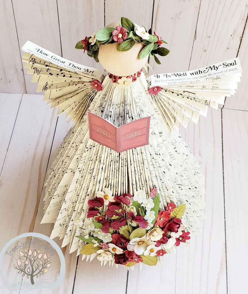 Hymnal Angel, Repurposed Hymnal, Hymnal Book, Teacher, Reuse, Recycle ...