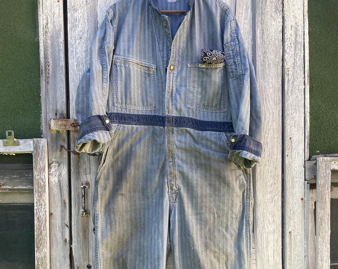 Vintage 1950s Lee Coveralls Union-alls HBT Denim Union Made USA Sz 42 ...