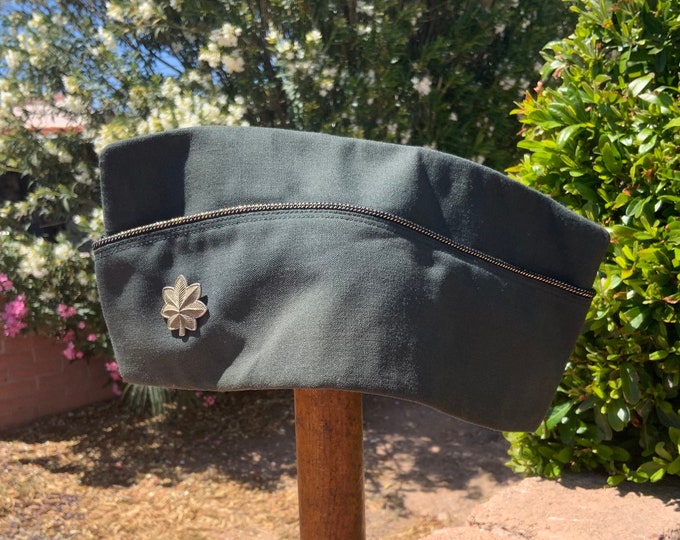 Vietnam Era US Army Flight Ace Garrison Cap Hat Black Gold Piping ...