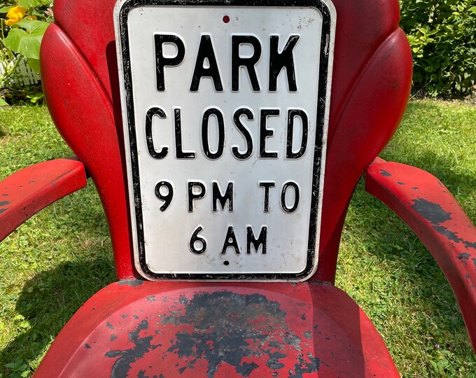 Vintage Metal Embossed Park is Closed Sign Street Sign - Etsy
