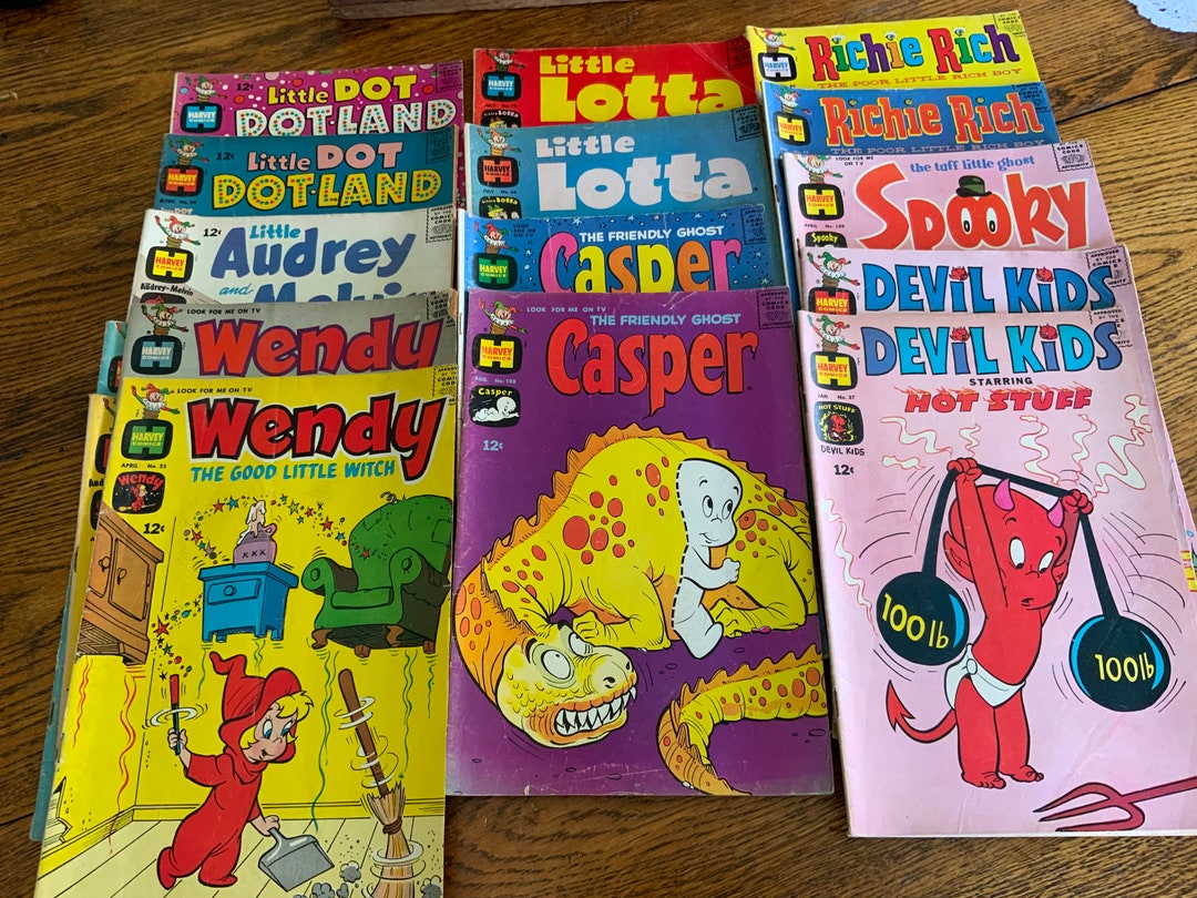 Vintage Harvey Comics Casper, Devil Kids, Spooky, Richie Rich, Little Lotta, Wendy the Good ...