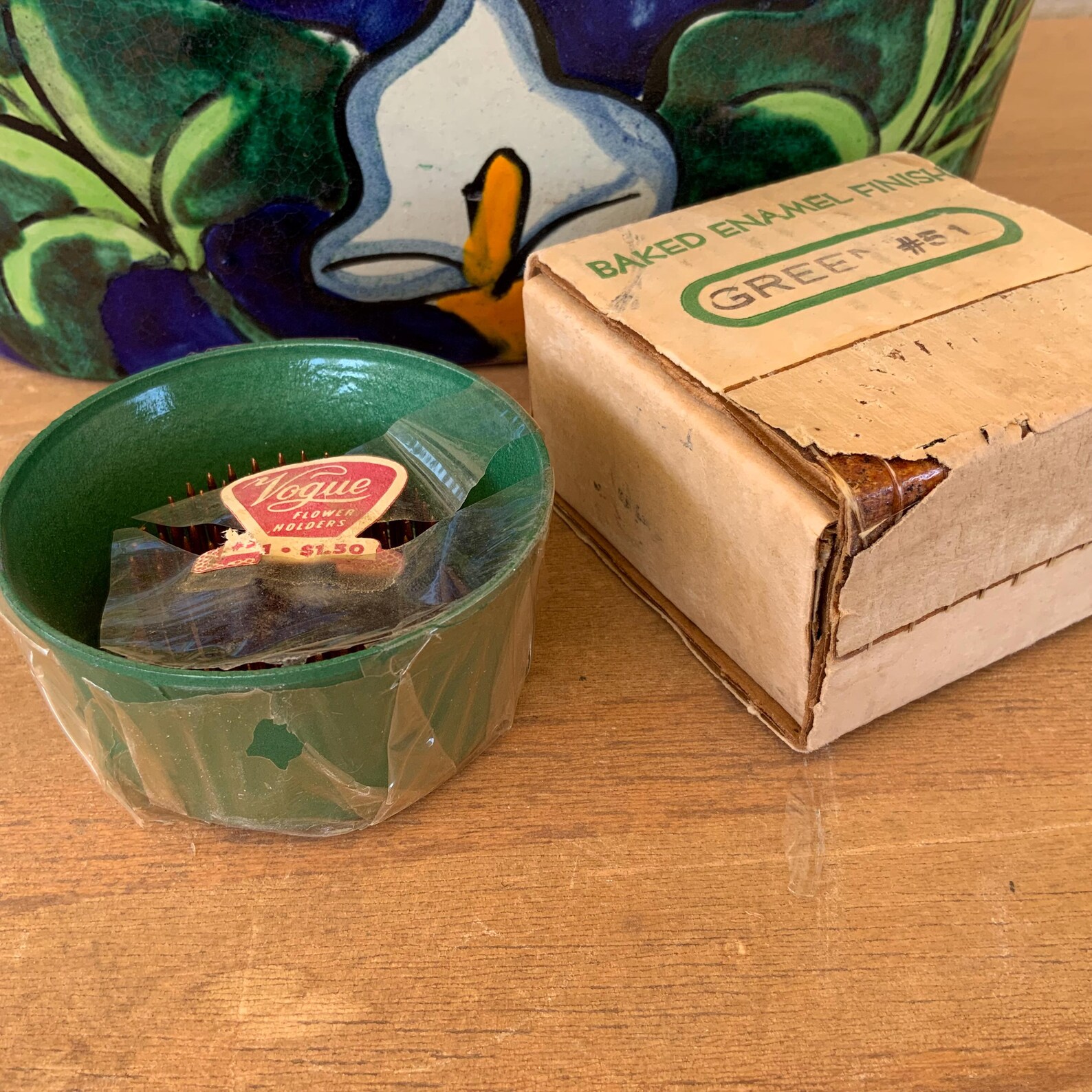 Vintage Vogue Flower Frog: Metal Pin-cup, Original Box - Beagle Mfg Co ...
