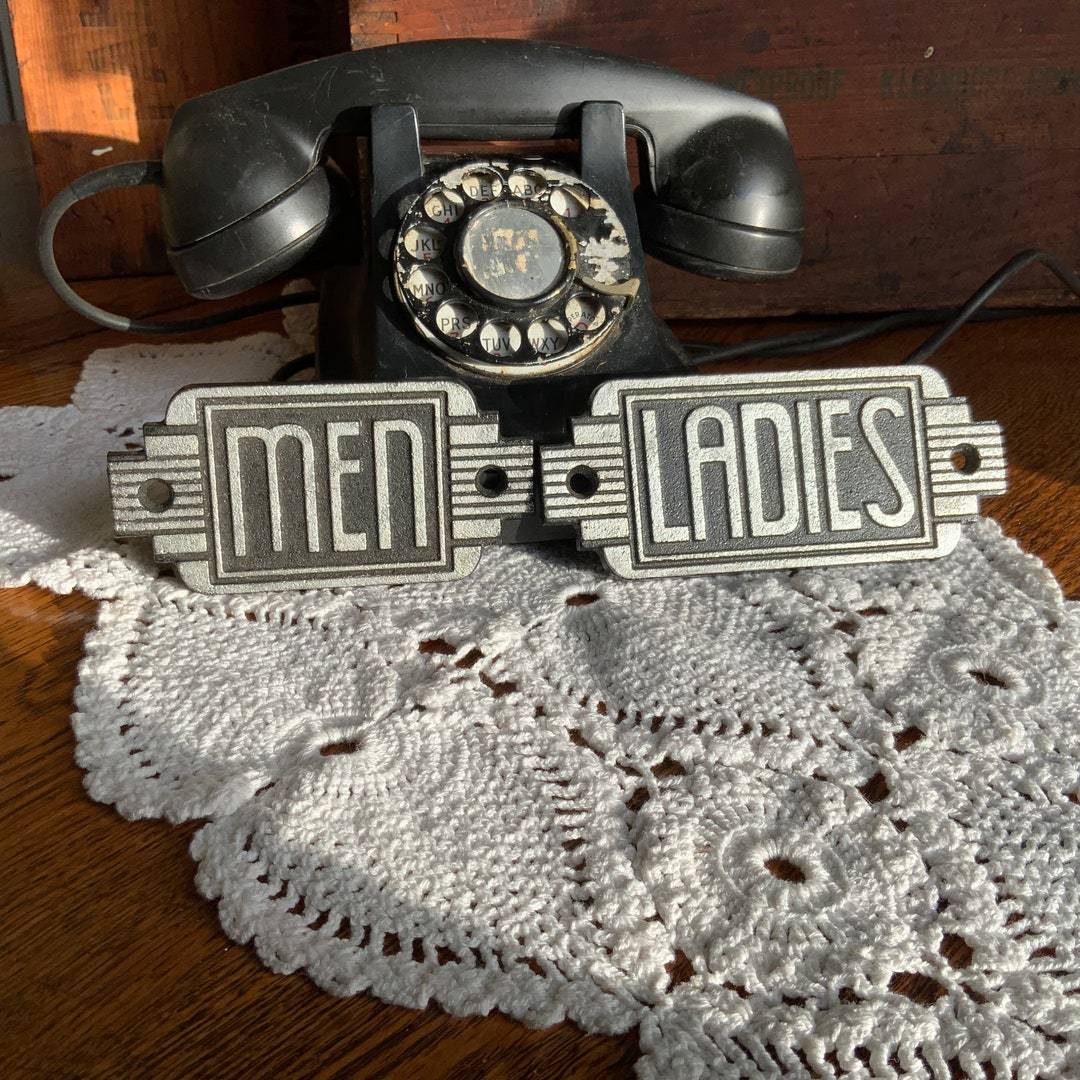Vintage Cast Iron Art Deco Restroom Signs Plaques Mens Ladies Men Women 1930s - Etsy