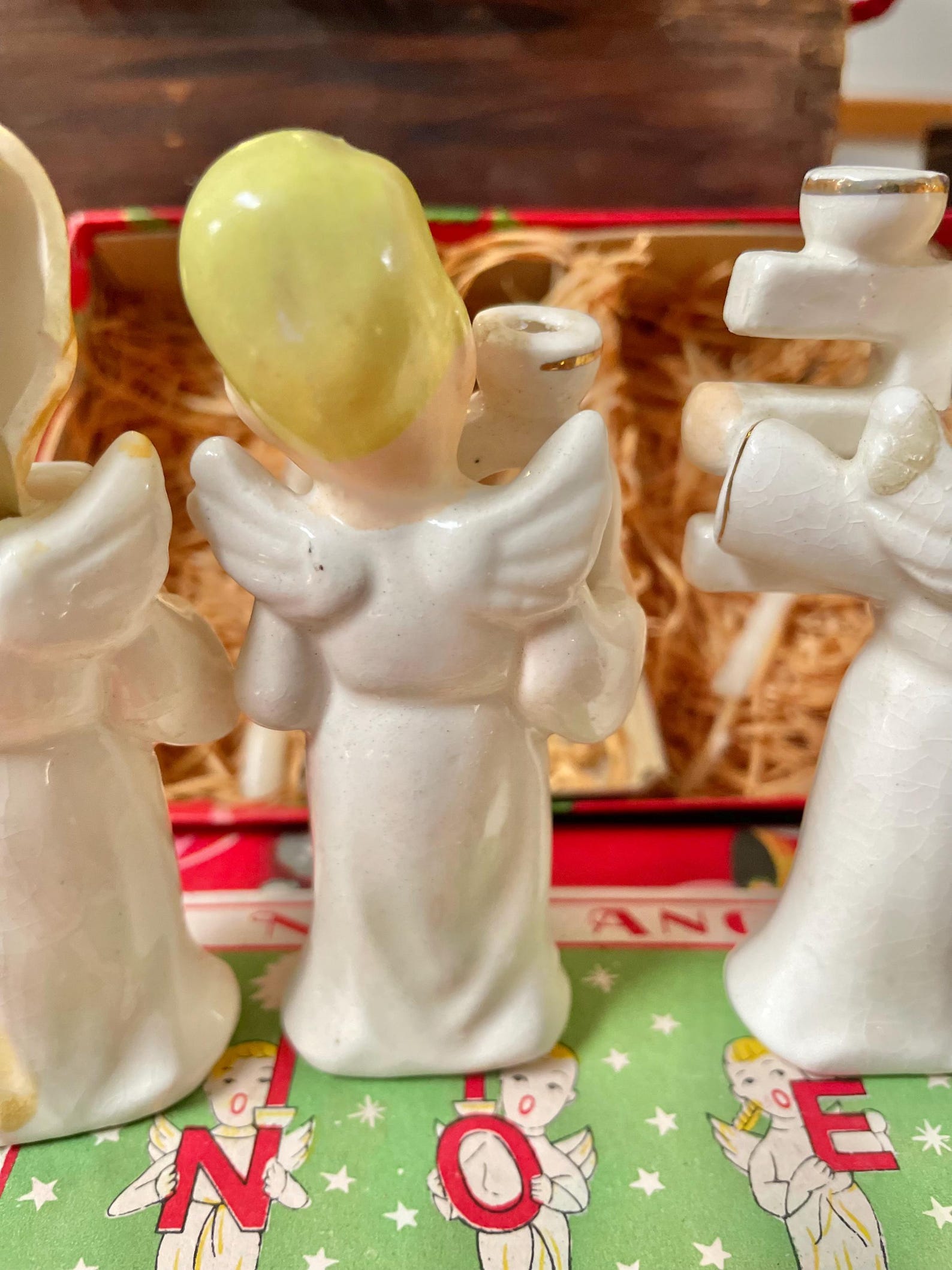 Vintage Ceramic NOEL Angels Holiday Candle Holders Christmas- READ - Etsy