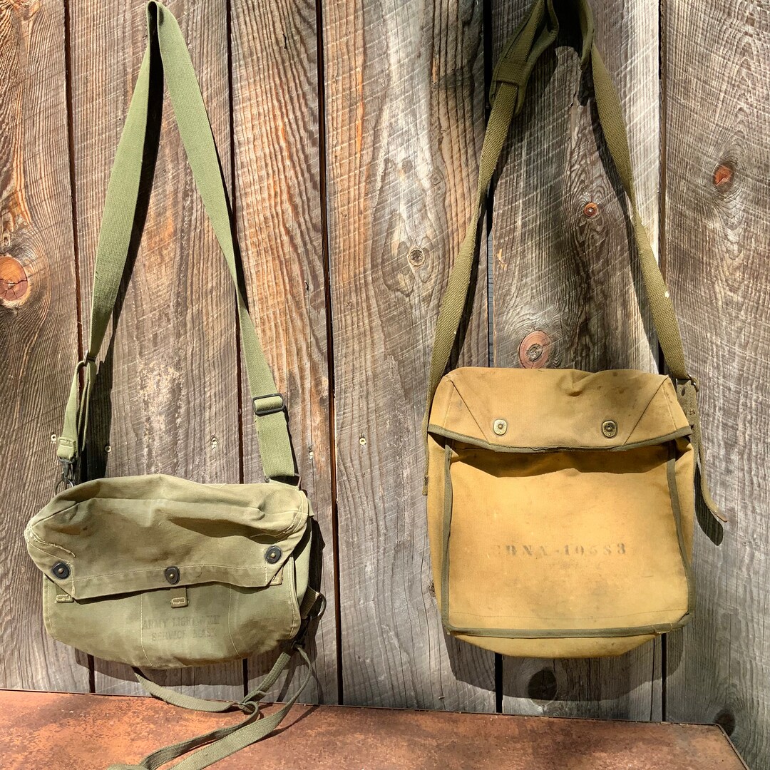 Ww2 M6 US Army Lightweight Service Gas Mask Bag OD-7 With OD3 Pockets ...