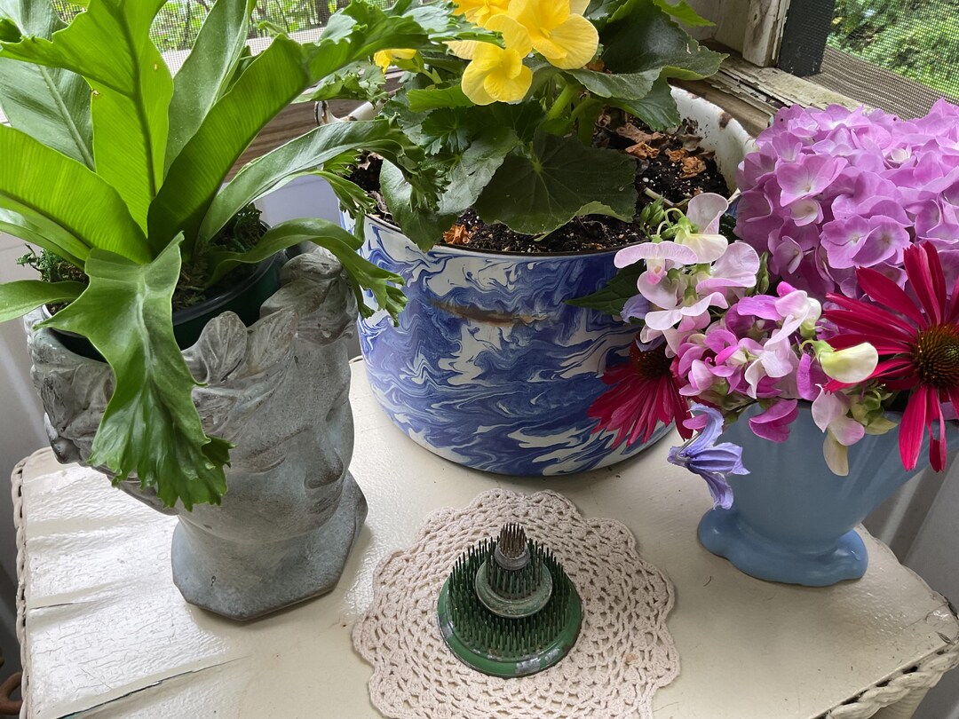 Vintage Flower Frog Stack: Tiered Garden Decor - Etsy