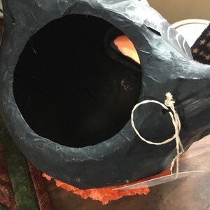 Vintage/antique Style LARGE Paper Mache Sassy Cat Bucket With BOO Hat ...