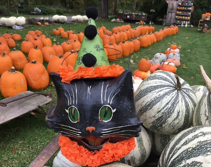 Vintage/antique Style LARGE Paper Mache Sassy Cat Bucket With - Etsy