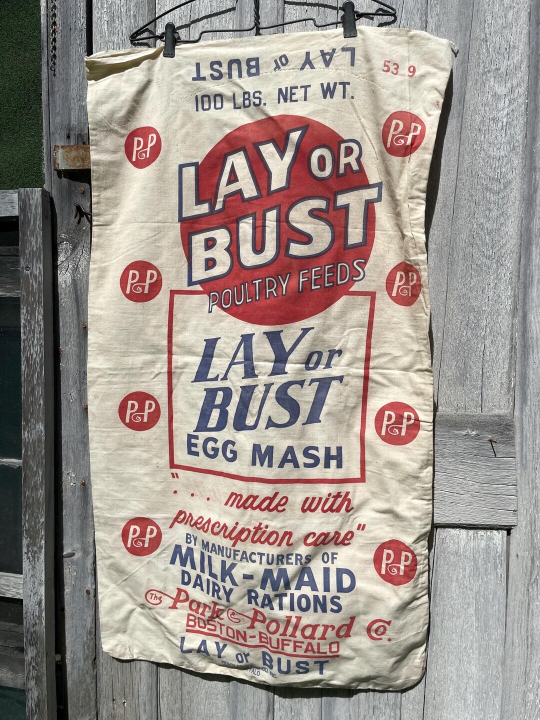 Vintage Feed Sack: Park & Pollard Lay or Bust Chicken Feeds - Etsy