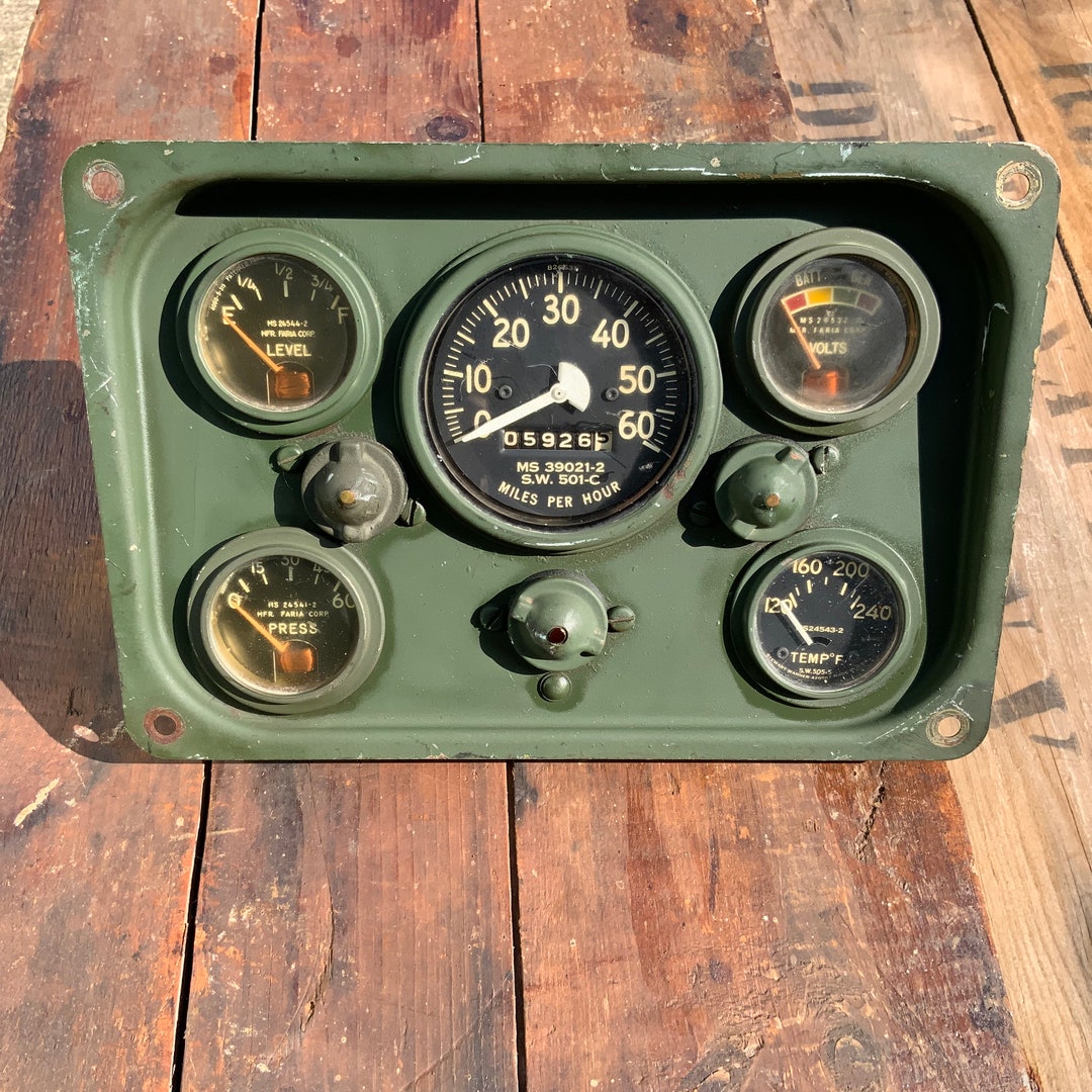Vintage Jeep Willys Instrument Cluster Dash M38A1 Gauge Panel - Etsy