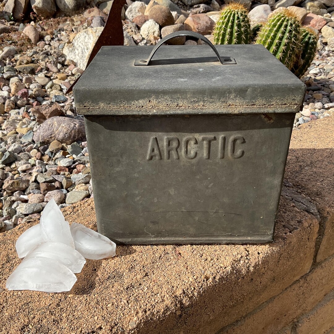 Vintage ARCTIC Galvanized Ice Block Container - Etsy