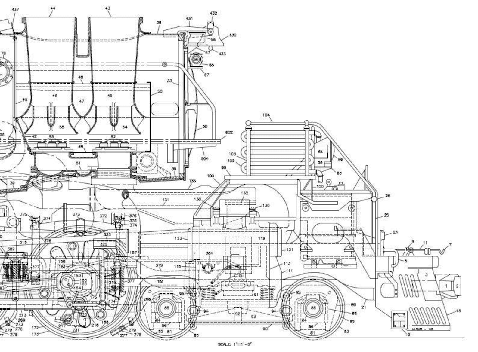 Union Pacific "big Boy #4014" 4-8-8-4 Steam Locomotive/tender Chart - Etsy