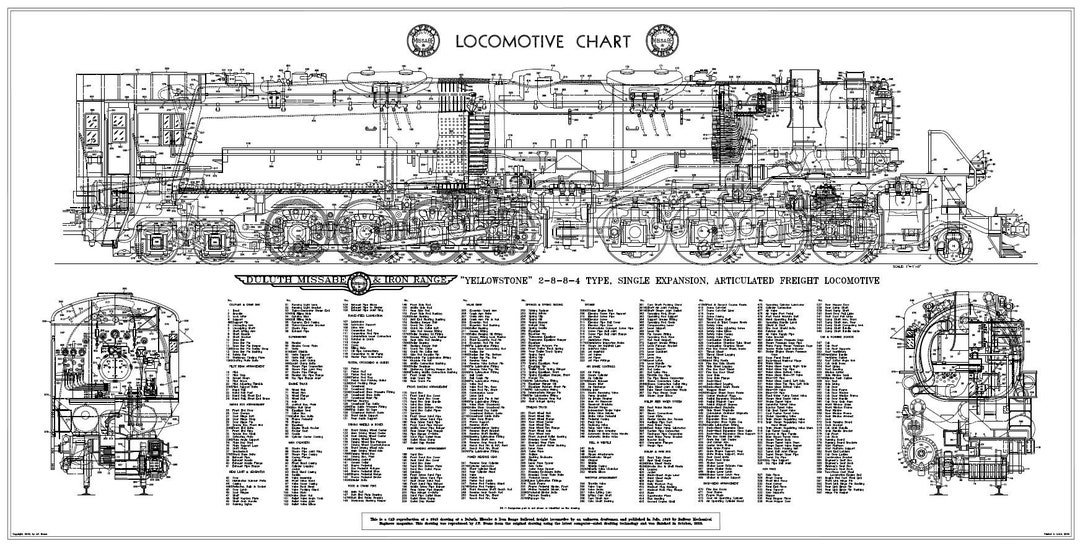 Duluth, Missabe & Iron Range "yellowstone" 2-8-8-4 Steam Locomotive ...