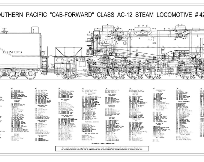 Southern Pacific "cab-forward #4294" 4-8-8-2 Steam Locomotive/tender ...