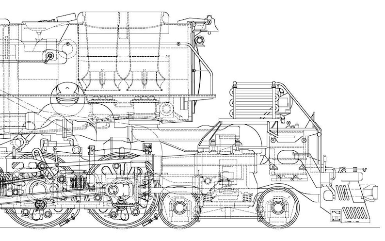 Union Pacific "big Boy" Locomotive & Tender Poster - 3 Views - Etsy