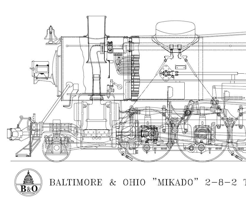 Baltimore & Ohio Mikado 2-8-2 Type Locomotive | Etsy