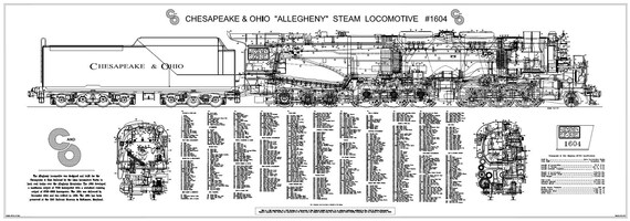 Chesapeake & Ohio Allegheny 1604 2-6-6-6 Steam | Etsy