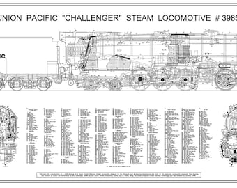 Locomotive drawing | Etsy