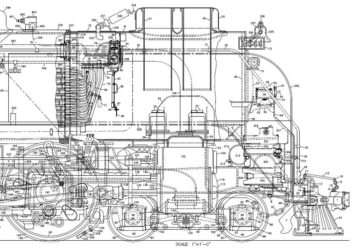 Union Pacific northern 844 4-8-4 Steam Locomotive and Tender Chart - Etsy