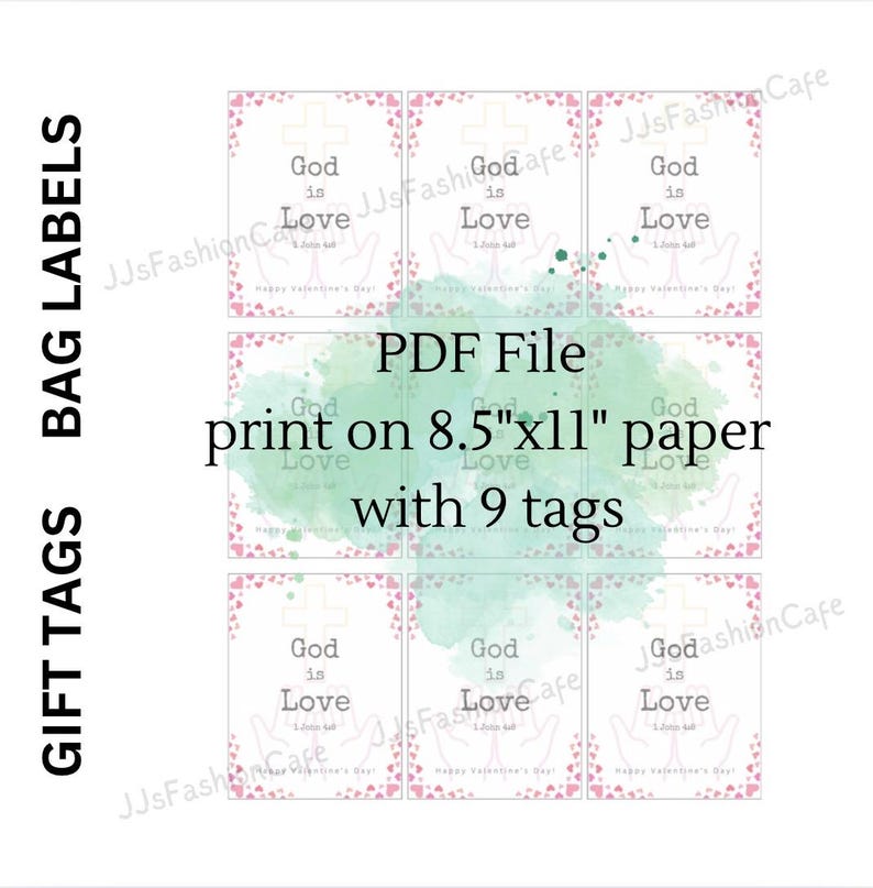 Printable Gift Tag Bag Label Church Sunday School Christian Catholic ...