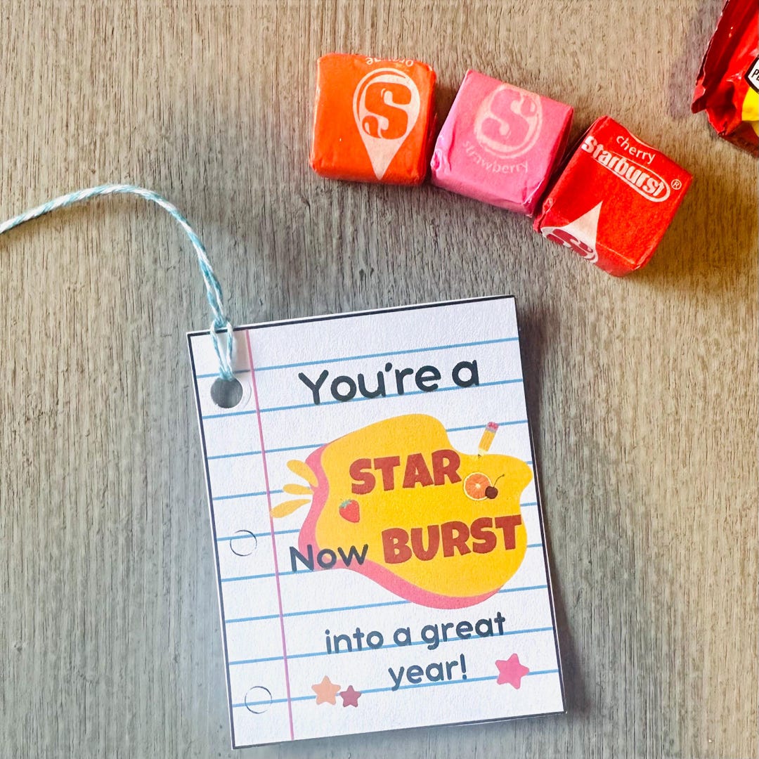 Back to School First Day Starburst Candy Treat Classroom Teacher PTO ...