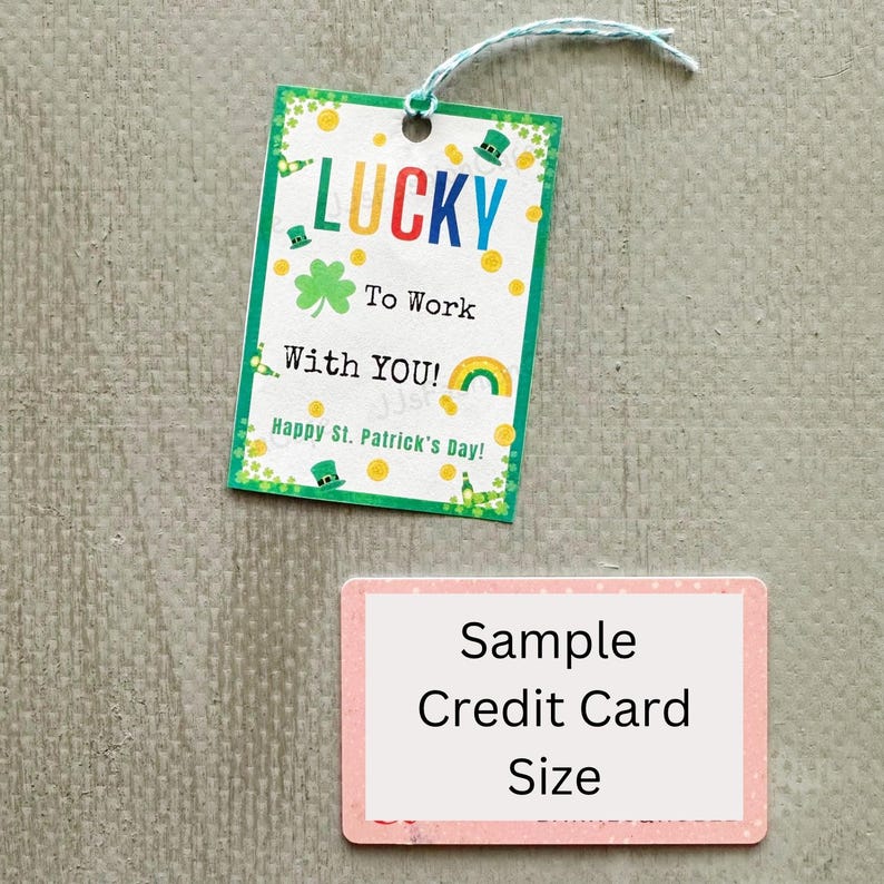 Lucky to Work With You Gift Tag St Patricks Favor Tags Coworker ...