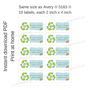 Printable Avery® 5163® Shipping Label Template Reuse Repurpose Digital ...