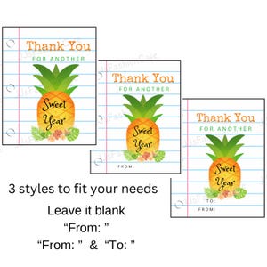 Printable Gift Favor Tag Teacher Appreciation Pineapple Summer Vacation ...