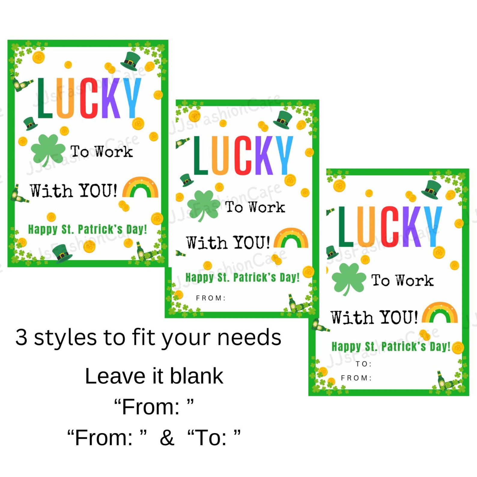 Lucky to Work With You Gift Tag St Patricks Favor Tags Coworker ...