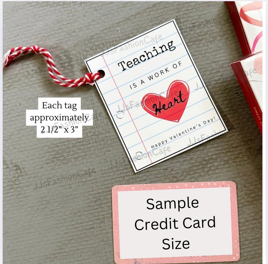 Printable Gift Tag Teacher Classroom Happy Valentines Day Notepad ...