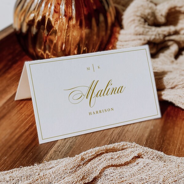 Gold Place Card - Etsy