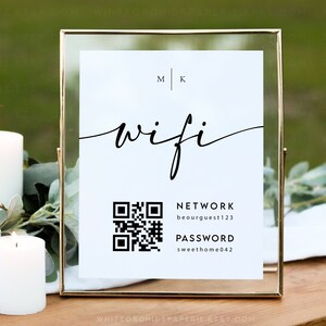 Wifi Password Sign, Wifi QR Code, Custom Wifi Sign, Wifi Password ...