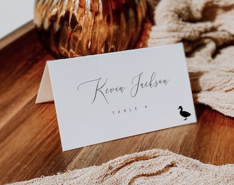 Place Card Template, Place Cards With Meal Choice, Place Cards Wedding ...