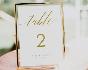 Gold Table Numbers | Etsy