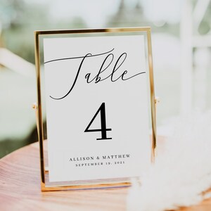 Minimalist Table Numbers Template Table Numbers Wedding | Etsy