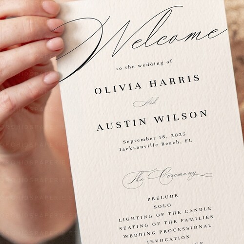 Script Wedding Program Template Ceremony Program Program - Etsy
