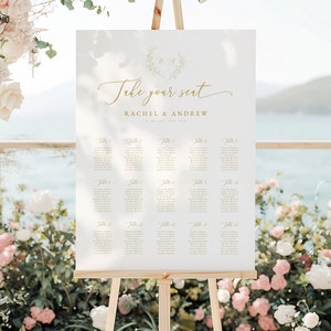 Monogram Seating Chart, Wedding Seating Chart, Seating Chart Template ...