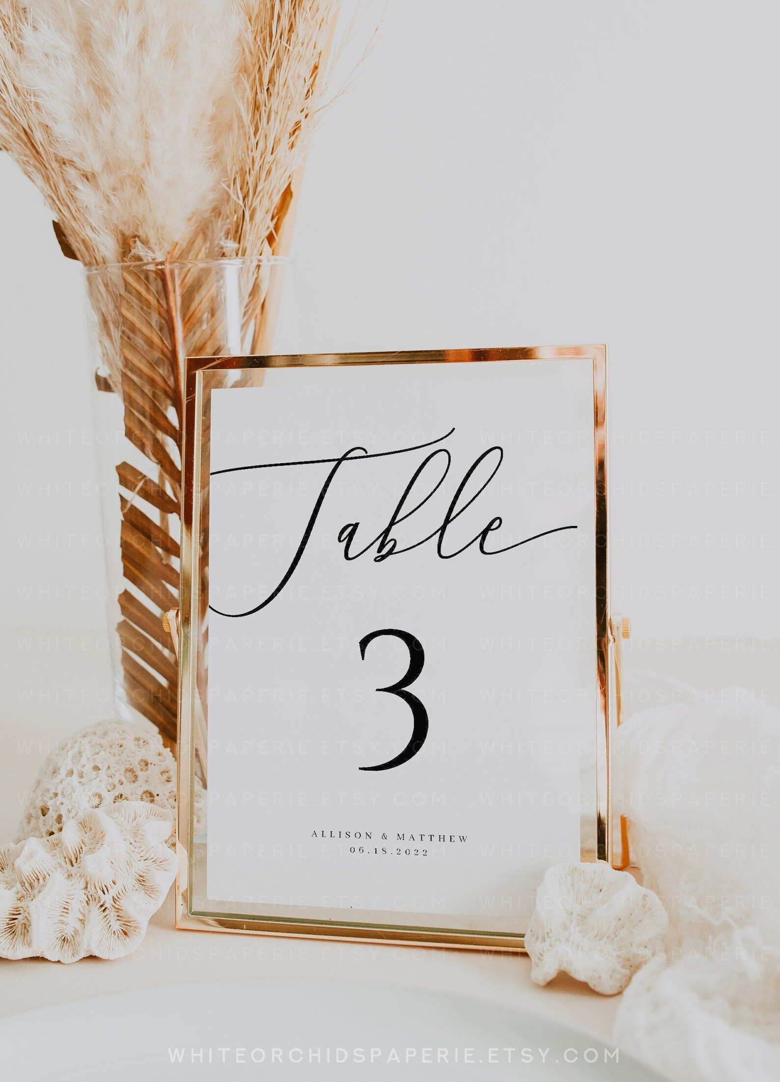 Minimalist Table Numbers Template Table Numbers Wedding | Etsy