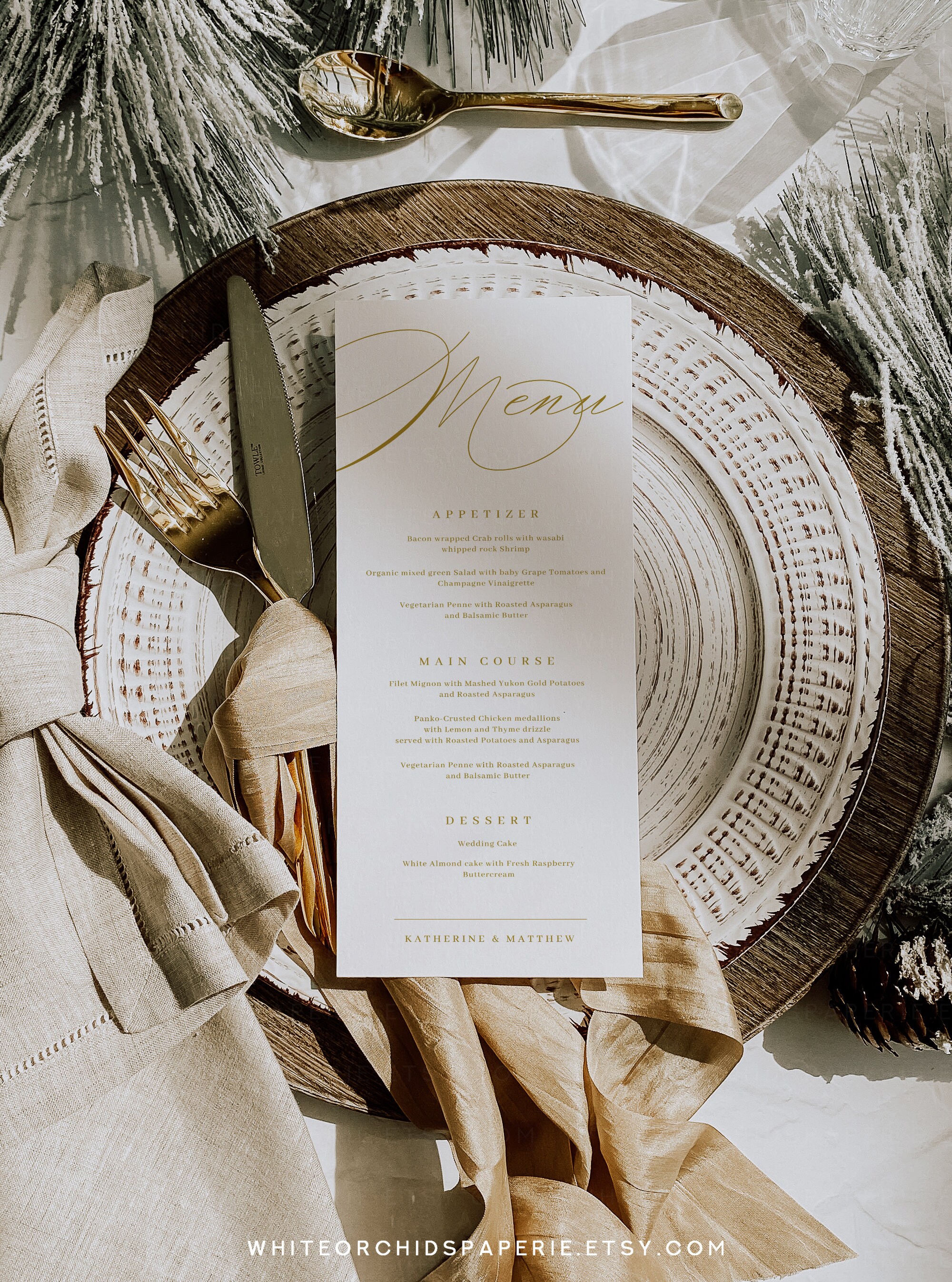 Script Menu Template Gold Menu. Menu Template Menu Wedding - Etsy